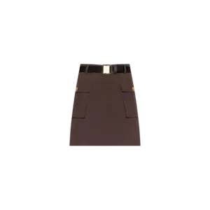 L'AGENCE Norene Nylon Mini Skirt - Dark Java