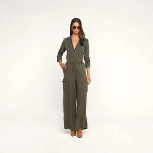 L'Agence Isla Featherweight Twill Shirt - Kalamata