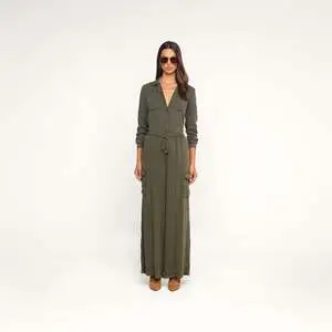 L'Agence Isla Featherweight Twill Shirt - Kalamata