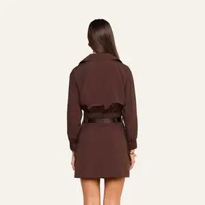 L'Agence Kade Cropped Windbreaker With Gold Button Details