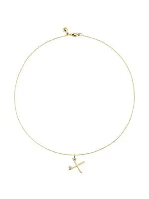 Monica Vinader Solitaire Diamond Initial X Pendant - Gold
