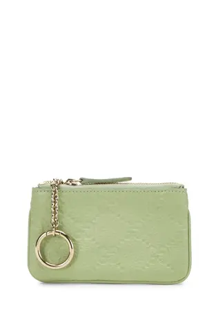 Gucci Ssima Leather Key Case - Green