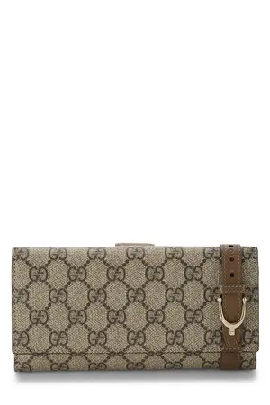 Gucci Original Gg Supreme Canvas Nice Contential Wallet - Beige