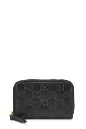 Gucci Ssima Zip-around Card Case - Black