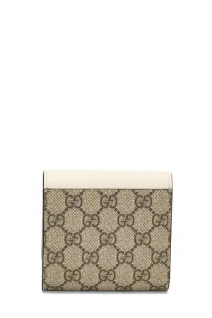 Gucci White Gg Supreme Canvas Marmont Compact Wallet