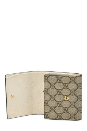 Gucci White Gg Supreme Canvas Marmont Compact Wallet