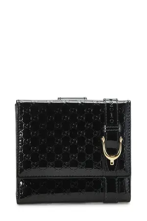 Gucci Patent Nice Snap Wallet - Black
