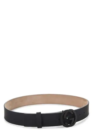 Gucci Nubuck Leather Interlocking Gg Belt 80