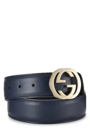 Gucci Interlocking Belt 75 - Navy