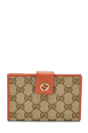 Gucci Orange Original Gg Canvas Wallet - Beige