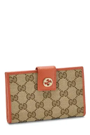 Gucci Orange Original Gg Canvas Wallet