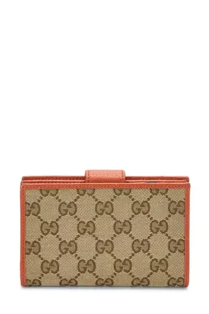 Gucci Orange Original Gg Canvas Wallet