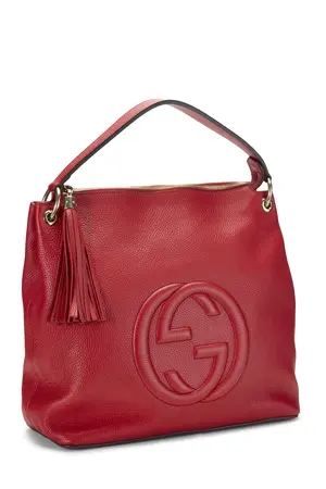Gucci Leather Soho Convertible Hobo - Red