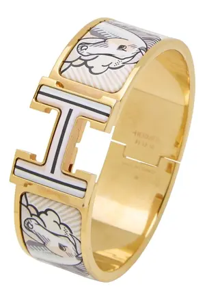 Hermès Multicolor Enamel Rose Gold Clic-clac 'h' Wide Pm - Multi