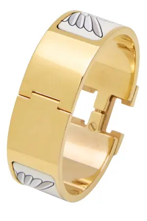 Hermès Multicolor Enamel Rose Gold Clic-clac 'h' Wide Pm