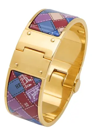 Hermès Multicolor Enamel Charniere Uni Cuff Wide