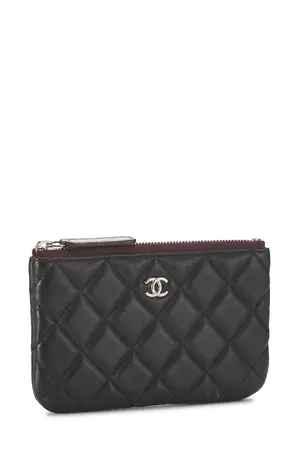 Chanel Quilted Lambskin O Case Zip Pouch