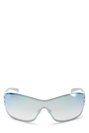 Chanel Acetate Camellia Shield Sunglasses 4164-b - Silver