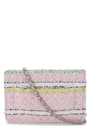 Chanel Multicolor Tweed Classic Quilted Wallet On Chain
