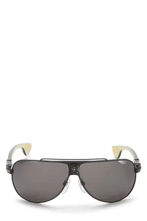 Chrome Hearts Metal Double D Aviator Sunglasses - Black