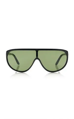 TOTEME Shield Aviator-frame Acetate Sunglasses - Black
