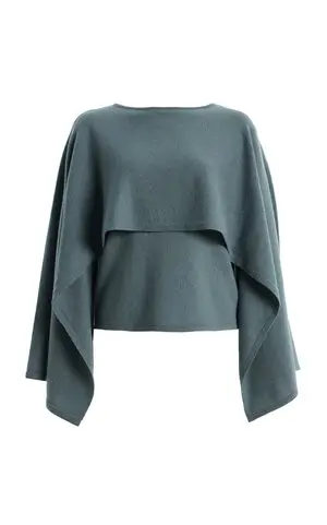 Zimmermann Valiant Draped Wool-cashmere Sweater - Blue
