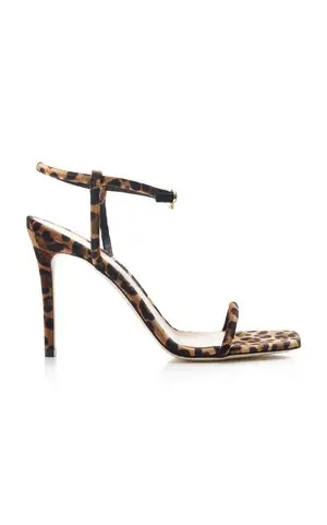 GIANVITO ROSSI Leopard Print Velvet Stiletto Sandals - Animal