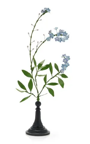 ERBAVOGLIO MILANO Forget-me-not Branch Handcrafted Metal Sculpture - Light Blue