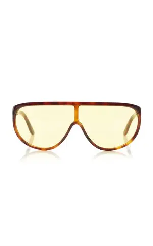 TOTEME Shield Aviator-frame Acetate Sunglasses - Brown