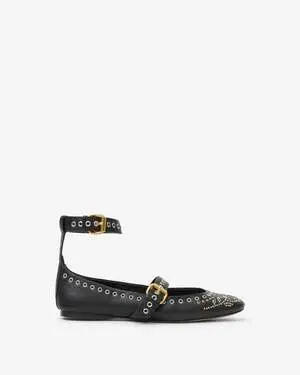 Isabel Marant Étoile Ylza Ballet Flats With Studded Detailing - Black