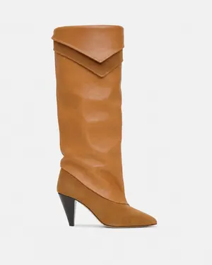 Isabel Marant Étoile Isabel Marant Heeled Suede And Leather Boots Cognac