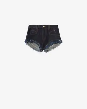 Isabel Marant Étoile Eneidala Denim Shorts With Fringed Trim