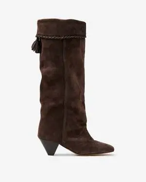 Isabel Marant Étoile Elita Cuffed Suede Boots - Chocolate