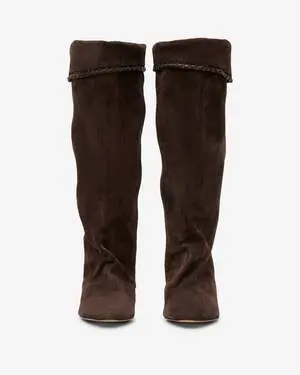 Isabel Marant Étoile Elita Cuffed Suede Boots - Chocolate