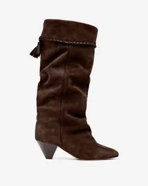 Isabel Marant Étoile Isabel Marant Elita Cuffed Suede Boots Chocolate