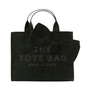 Marc Jacobs The Oversized Bow Canvas Small Tote Bag - Black