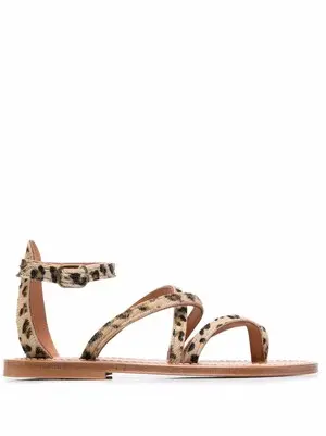 K.JACQUES Epicure Sandals In Leopard Hair - Brown