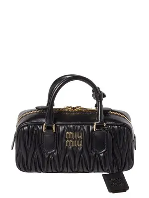 Miu Miu Arcadie Matelassé Nappa Leather Bag - Black