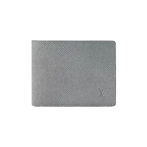 LOUIS VUITTON Multiple Wallet 'glacier Gray/navy Blue Taiga Cowhide Leather - Grey