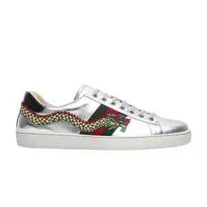 Gucci Ace Embroidered Dragon - Silver