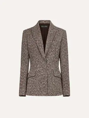 Oscar De La Renta Slub Wool Tweed Blazer
