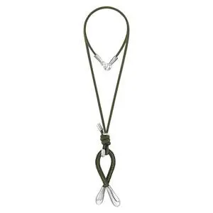 CORSO JEWELRY Sculptural Koi Pendant Necklace - Green/silver