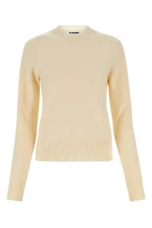 JIL SANDER 100% Wool Knit Sweater - White