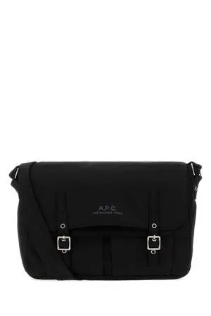A.p.c. Canvas Messenger Shopping Handbag - Black