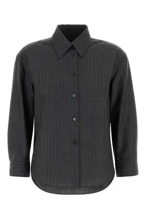 JIL SANDER Embroidered Virgin Wool Striped Shirt For - Stripped