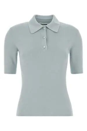 JIL SANDER Pastel Virgin Wool Polo Shirt For
