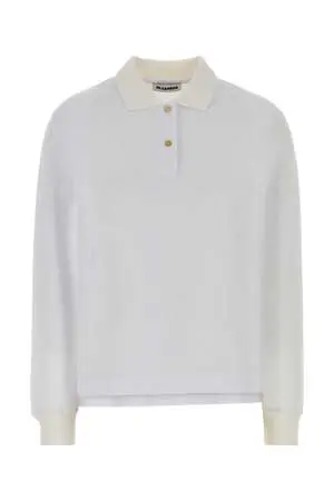 JIL SANDER Long Sleeve Pique Polo Shirt