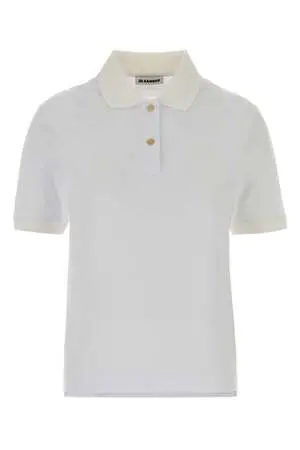 JIL SANDER Cotton Piquet Polo Shirt - White