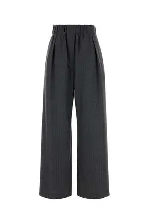JIL SANDER Embroidered Wool Wide-leg Pants