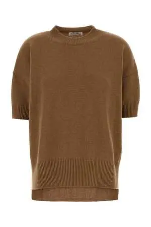 JIL SANDER 100% Cashmere Knit Sweater - Camel